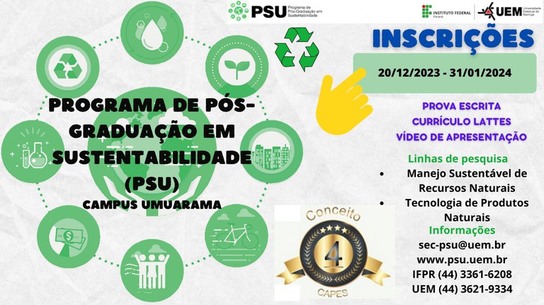 Cartaz PSU.jpeg — Programa de Pós-Graduação em Sustentabilidade